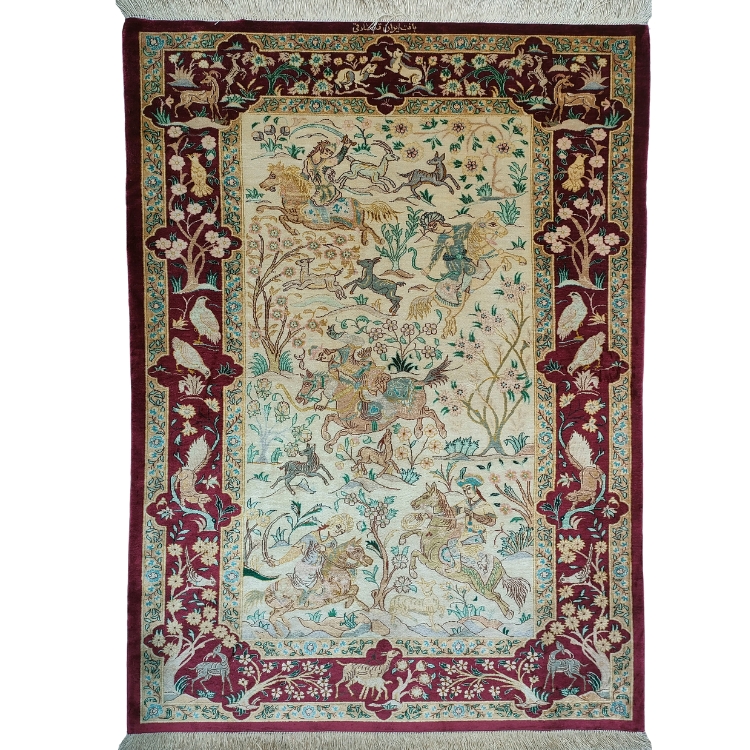 Handmade Persian Qom Silk l Size: 80×117 l Masterpiece – Bradran ...